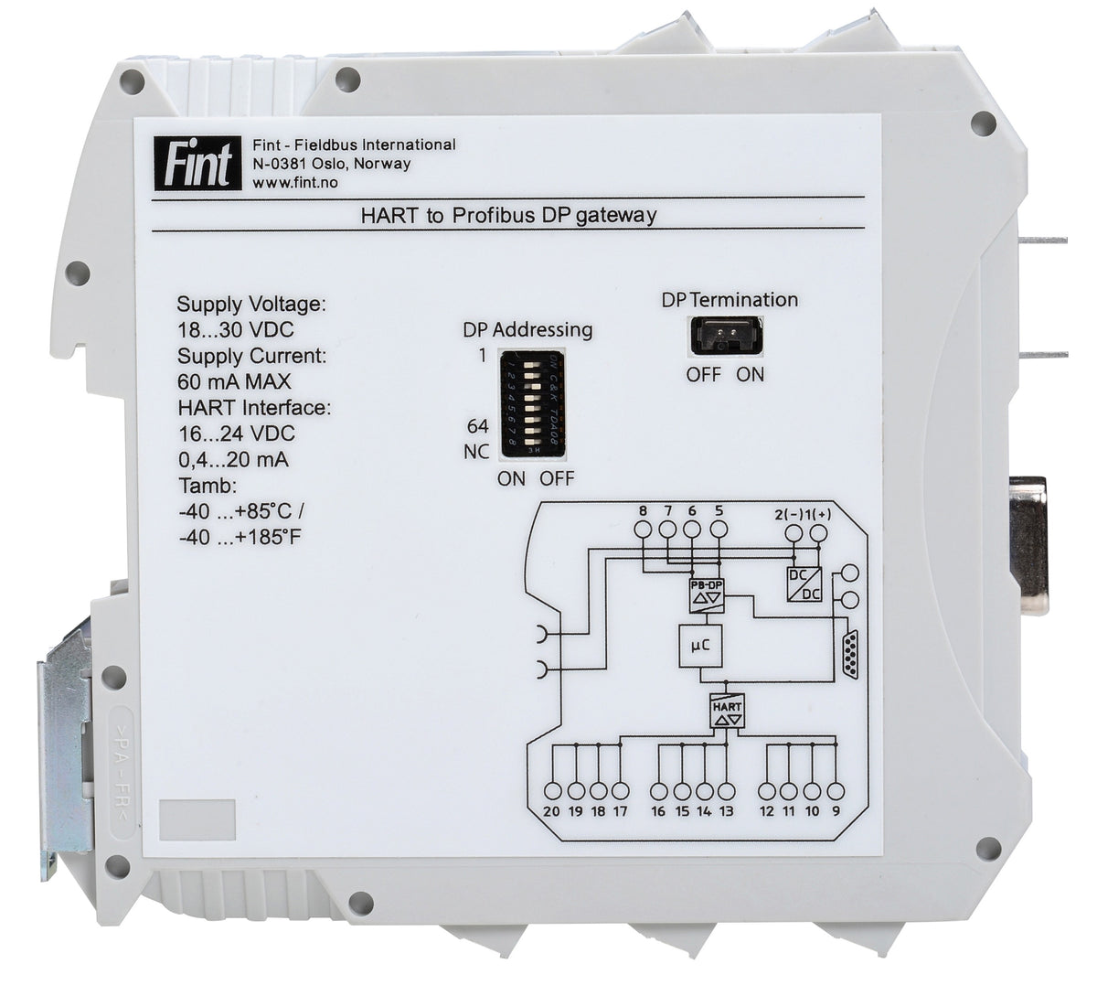 T501, HART to Profibus DP DIN Rail Mounted Converter – Control Automation