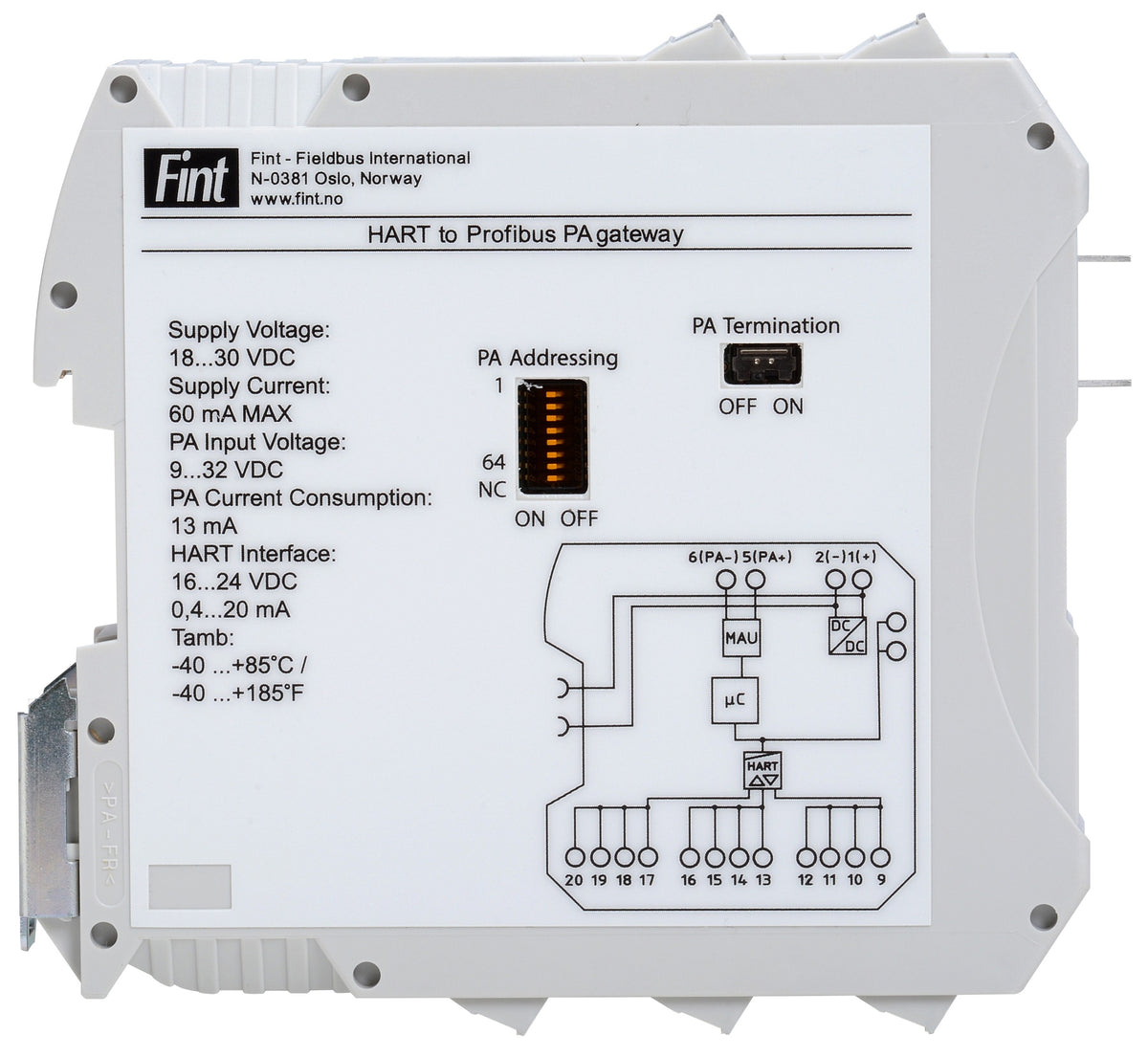 T500, HART to Profibus PA DIN rail mounted gateway – Control Automation